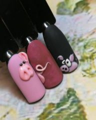 The 60 Funniest and Cutest Ideas of New Year's Pig Nail Designs