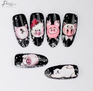The 60 Funniest and Cutest Ideas of New Year's Pig Nail Designs