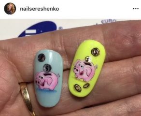 The 60 Funniest and Cutest Ideas of New Year's Pig Nail Designs