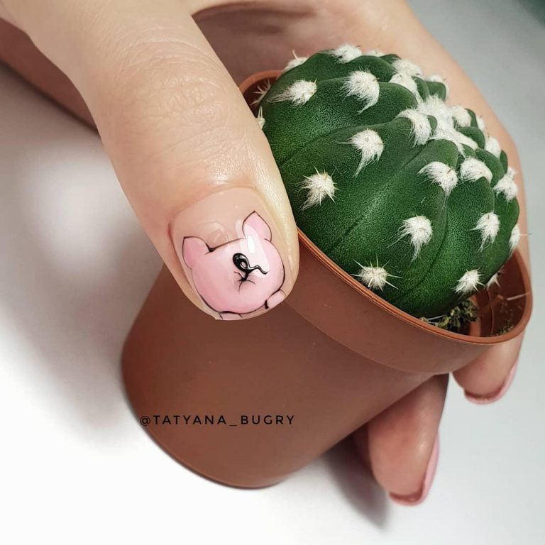 The 60 Funniest and Cutest Ideas of New Year's Pig Nail Designs