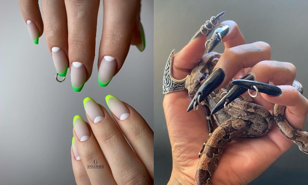 30 TOP Nail Designs with Piercing and How to DIY It - NAILSPIRATION