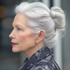 50+ Stylish Bun Hairstyles for Older Women - NAILSPIRATION